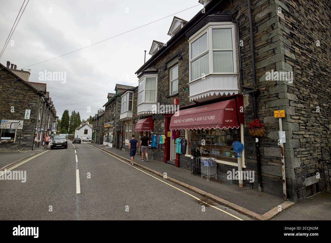 yewdale road shops in the centre of coniston lake district, cumbria ...