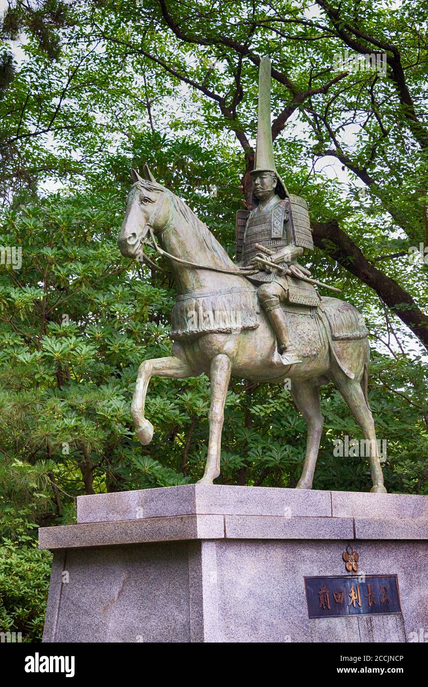 Takaoka, Japan - Statue of Maeda Toshinaga (1562-1614) at Takaoka ...