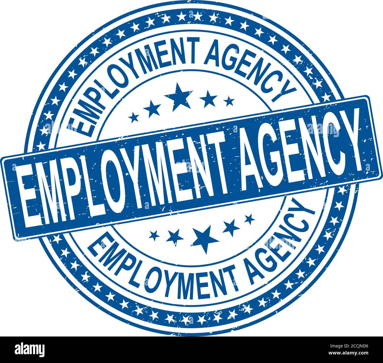 blue Employment agency rubber grunge stamp on a white background Stock ...