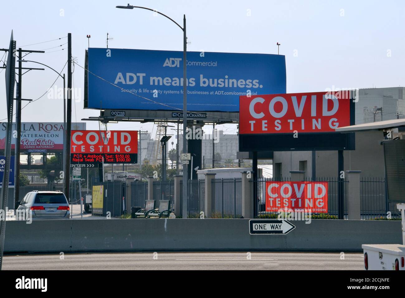 USA, test station because of the Covid 19 pandemic in Los Angeles Stock ...