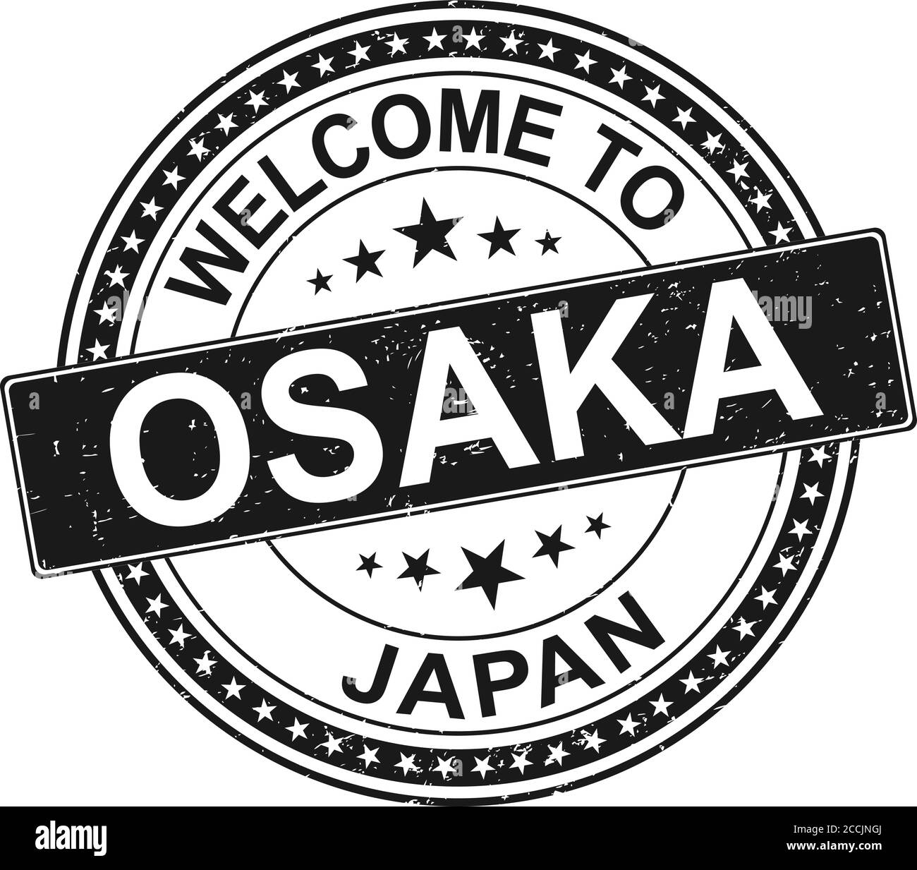 welcome to osaka japan blue round grunge welcome to stamp Stock Vector ...