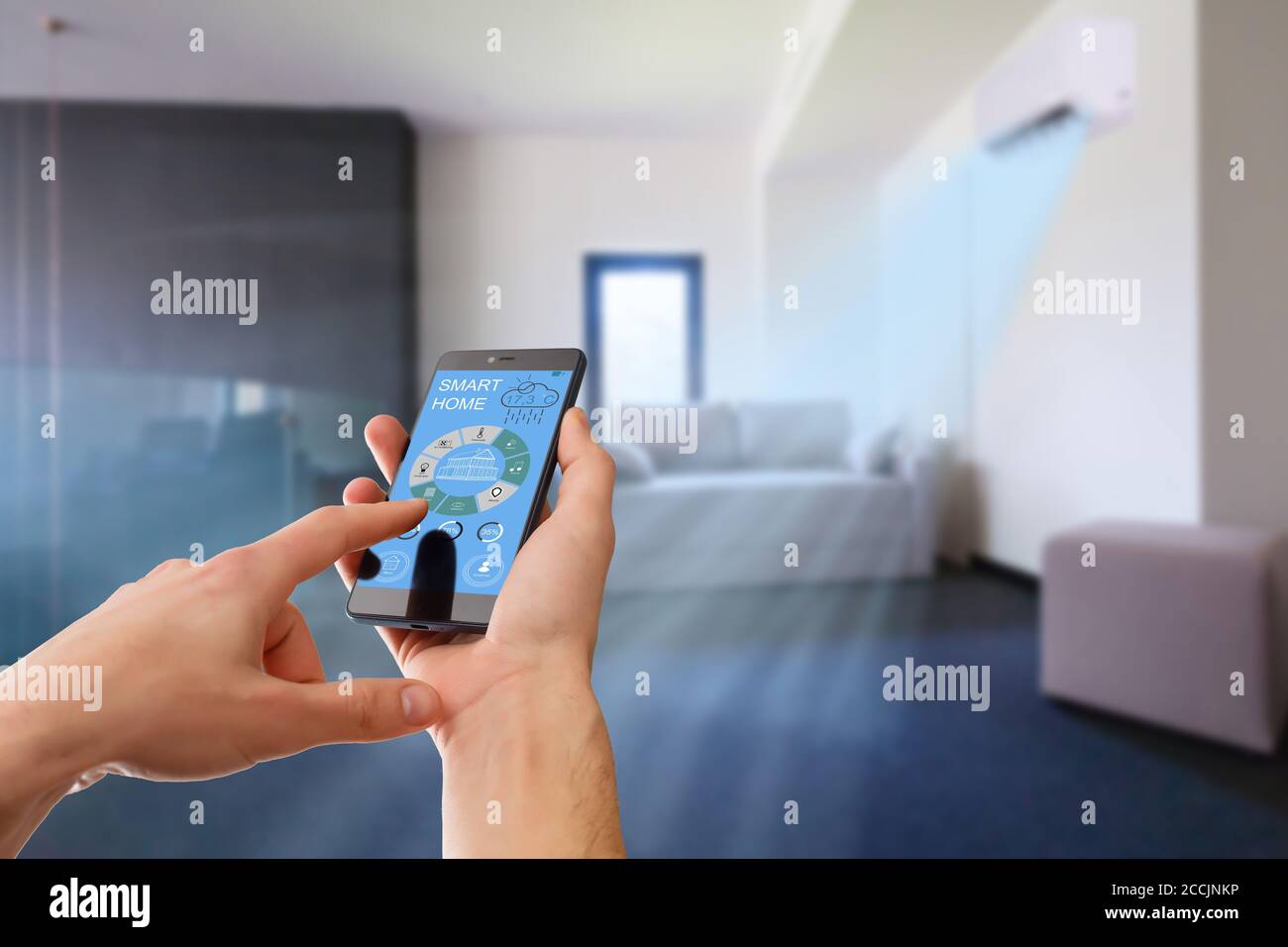 Air conditioner remote control with smart home system on digital device ...