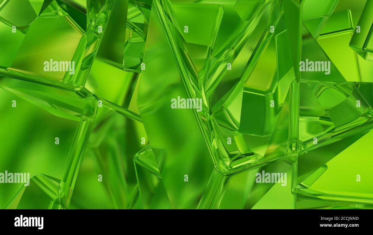 Abstract green triangle glass background, 3D illustration Stock Photo ...