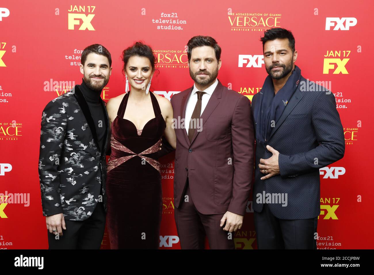 LOS ANGELES - JAN 8: Darren Criss, Penelope Cruz, Edgar Ramirez, Ricky ...