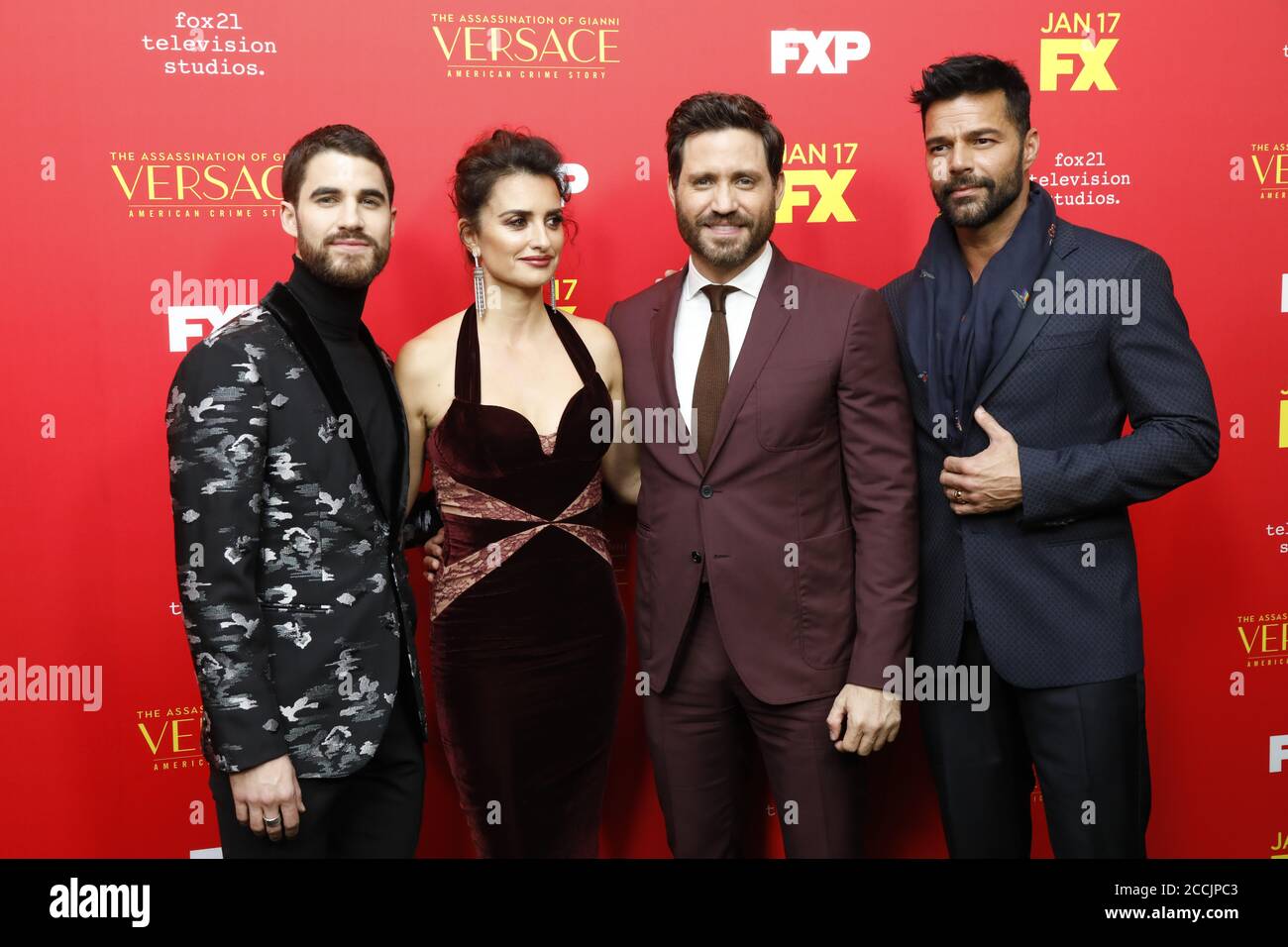 LOS ANGELES - JAN 8: Darren Criss, Penelope Cruz, Edgar Ramirez, Ricky ...