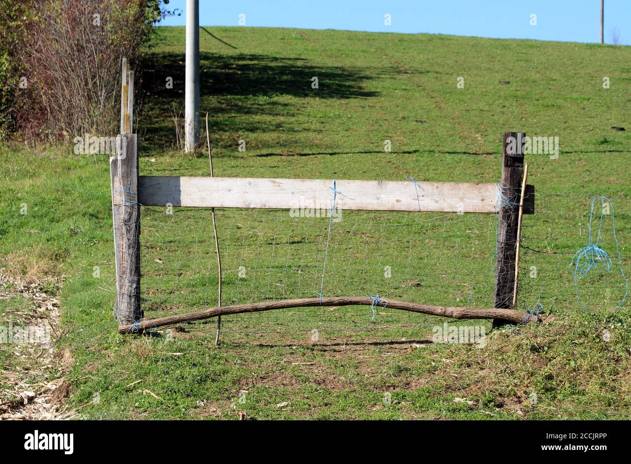 Improvised makeshift homemade backyard entrance doors made from ...