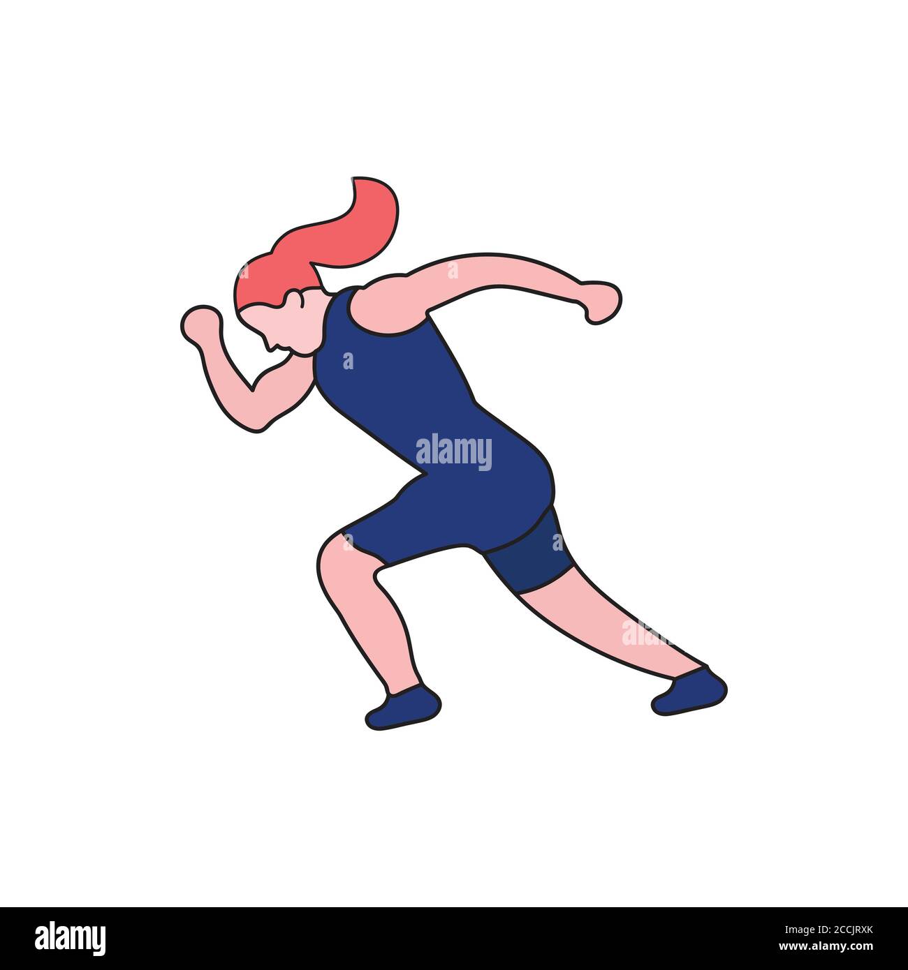 Illustration of woman running flat style character. good for body ...