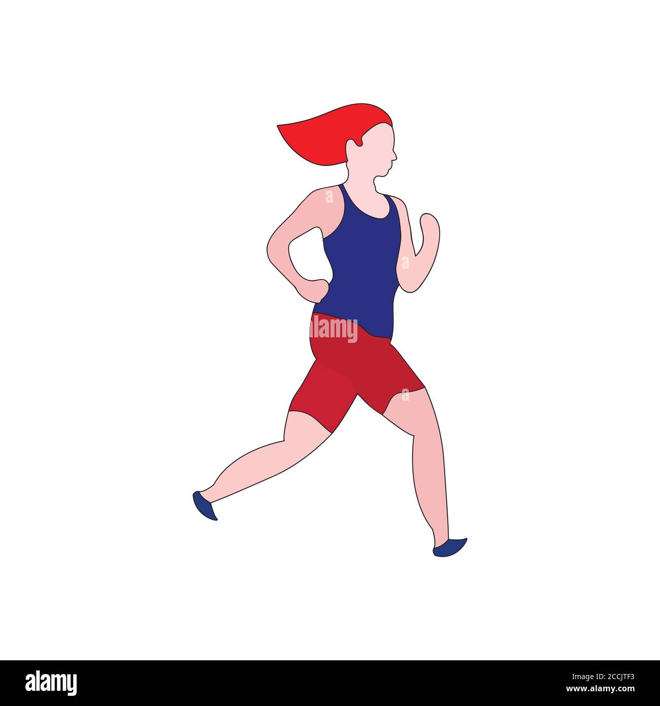 Illustration of woman running flat style character. good for body ...