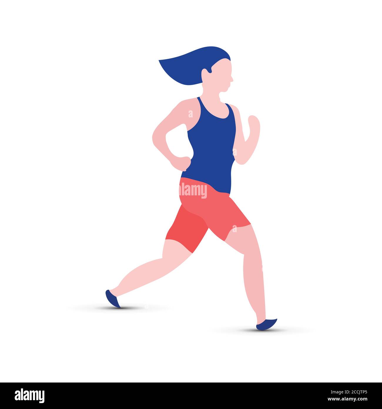 Illustration of woman running flat style character. good for body ...