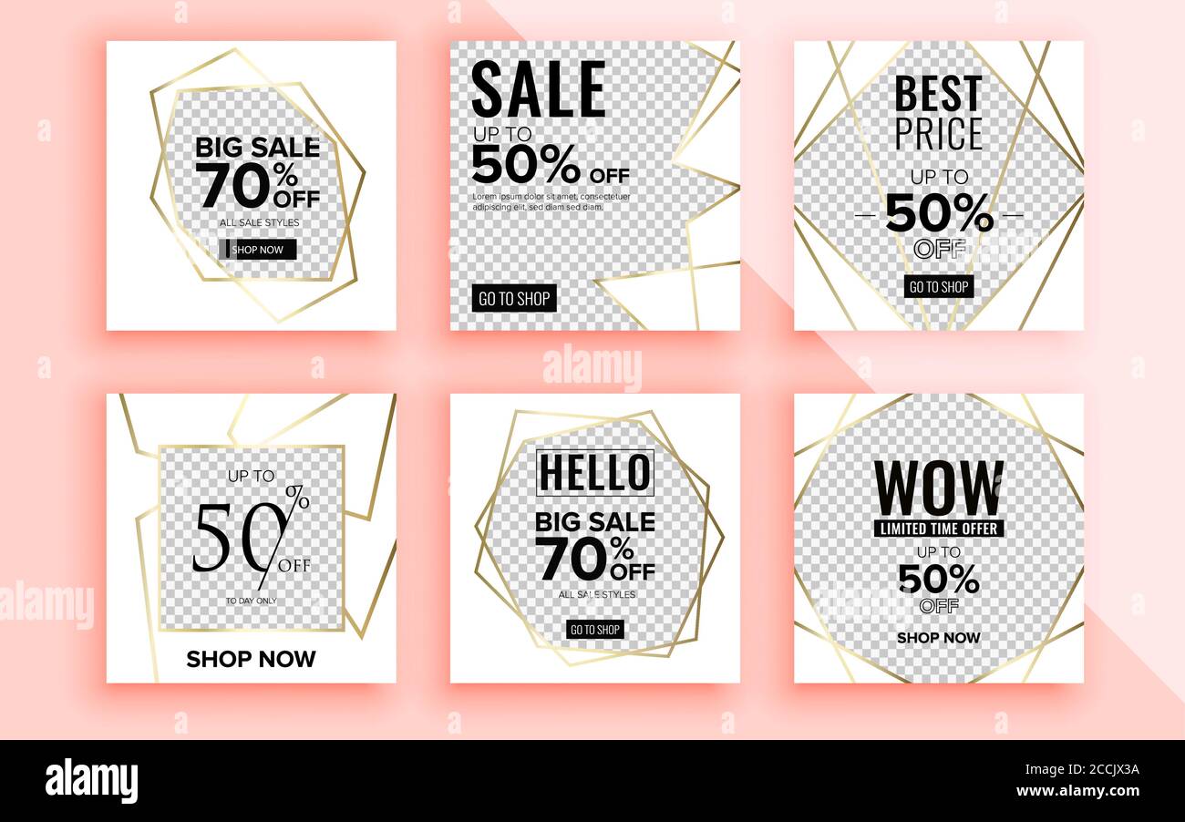 Set of sale banner template design. Vector illustration Stock Vector ...
