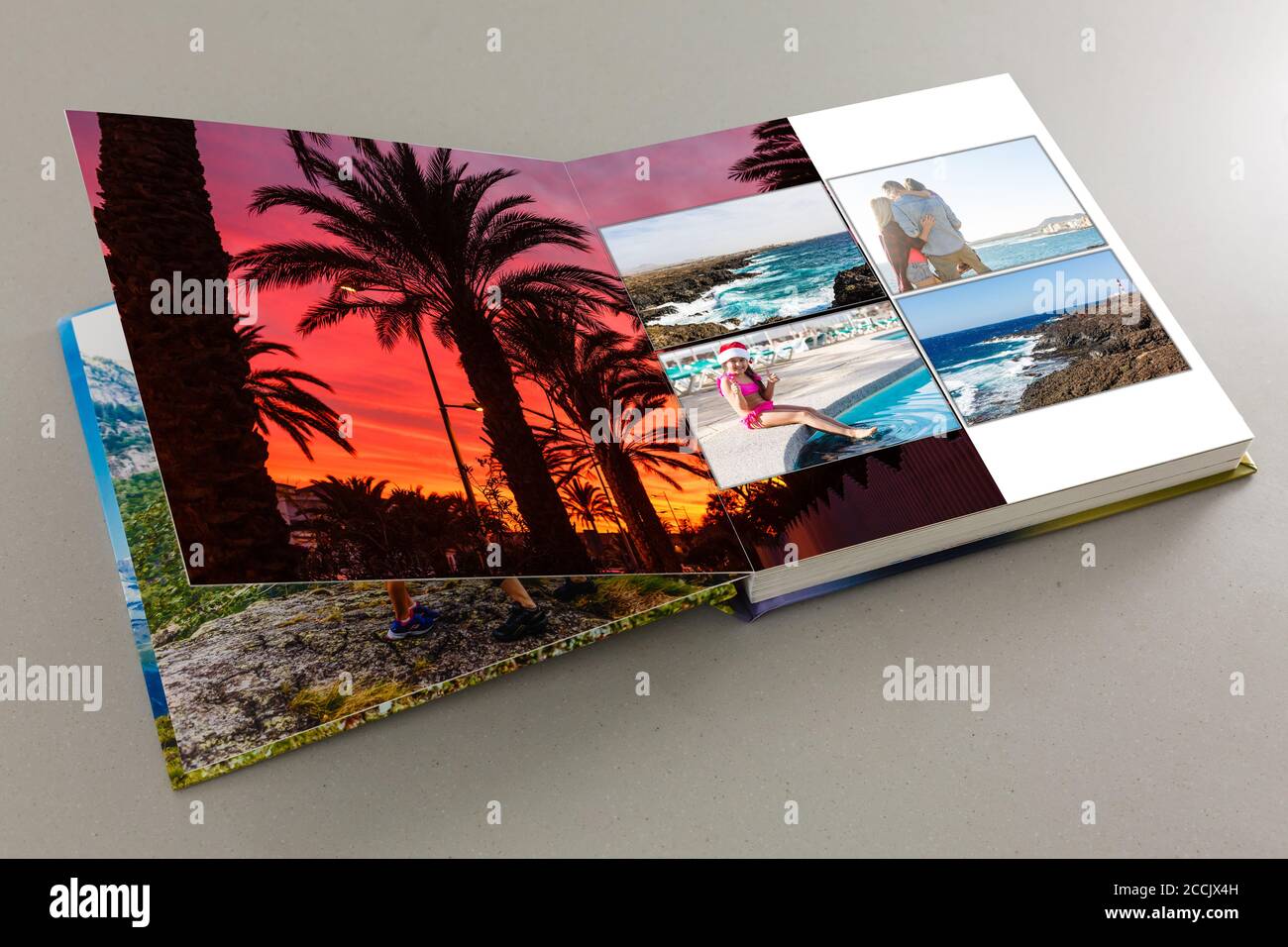 Photo Albums, Photo Books and Childhood Memory Photos on Wooden Desk ...