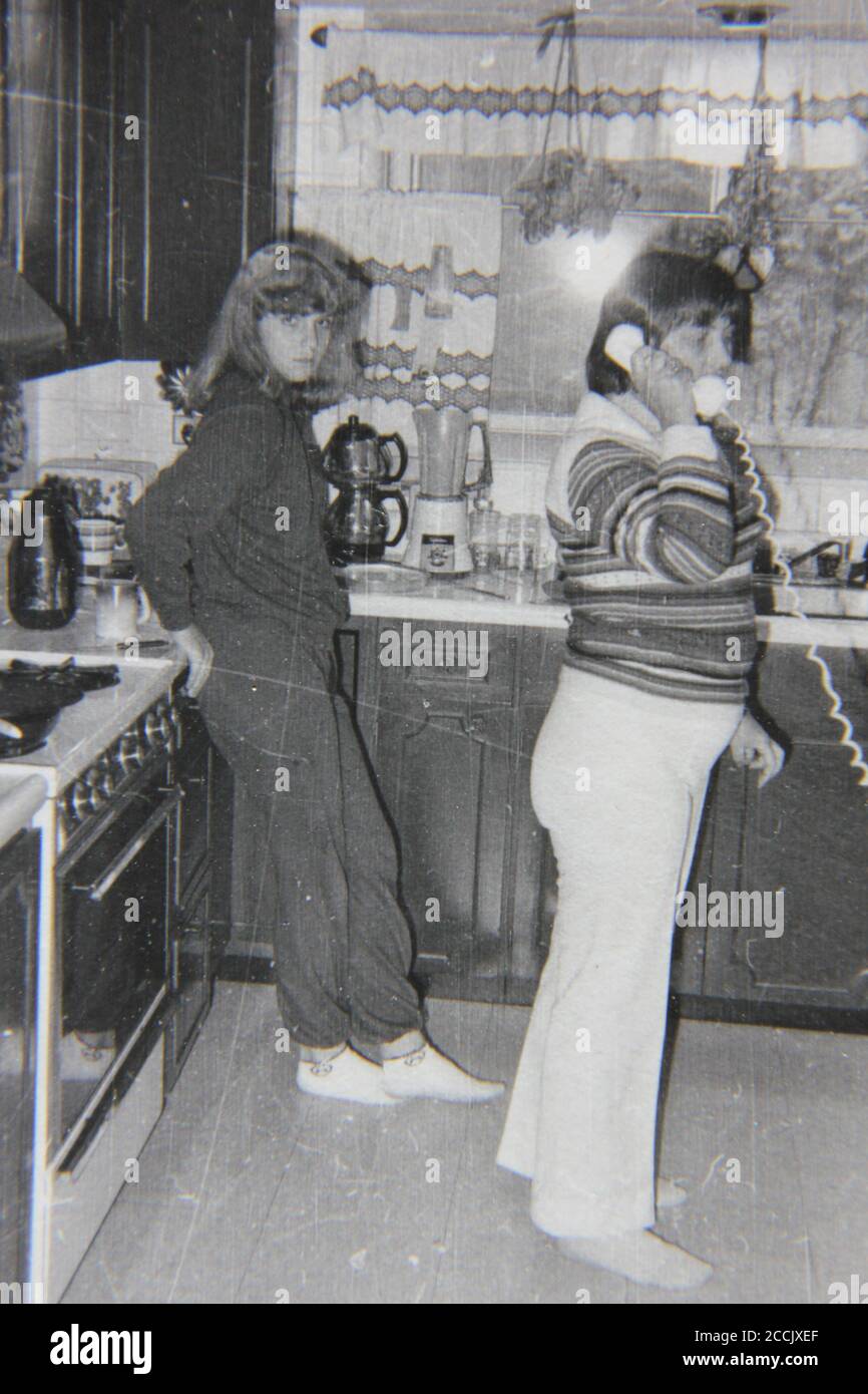 Fine 1970s vintage black and white photography of a teenage girl ...