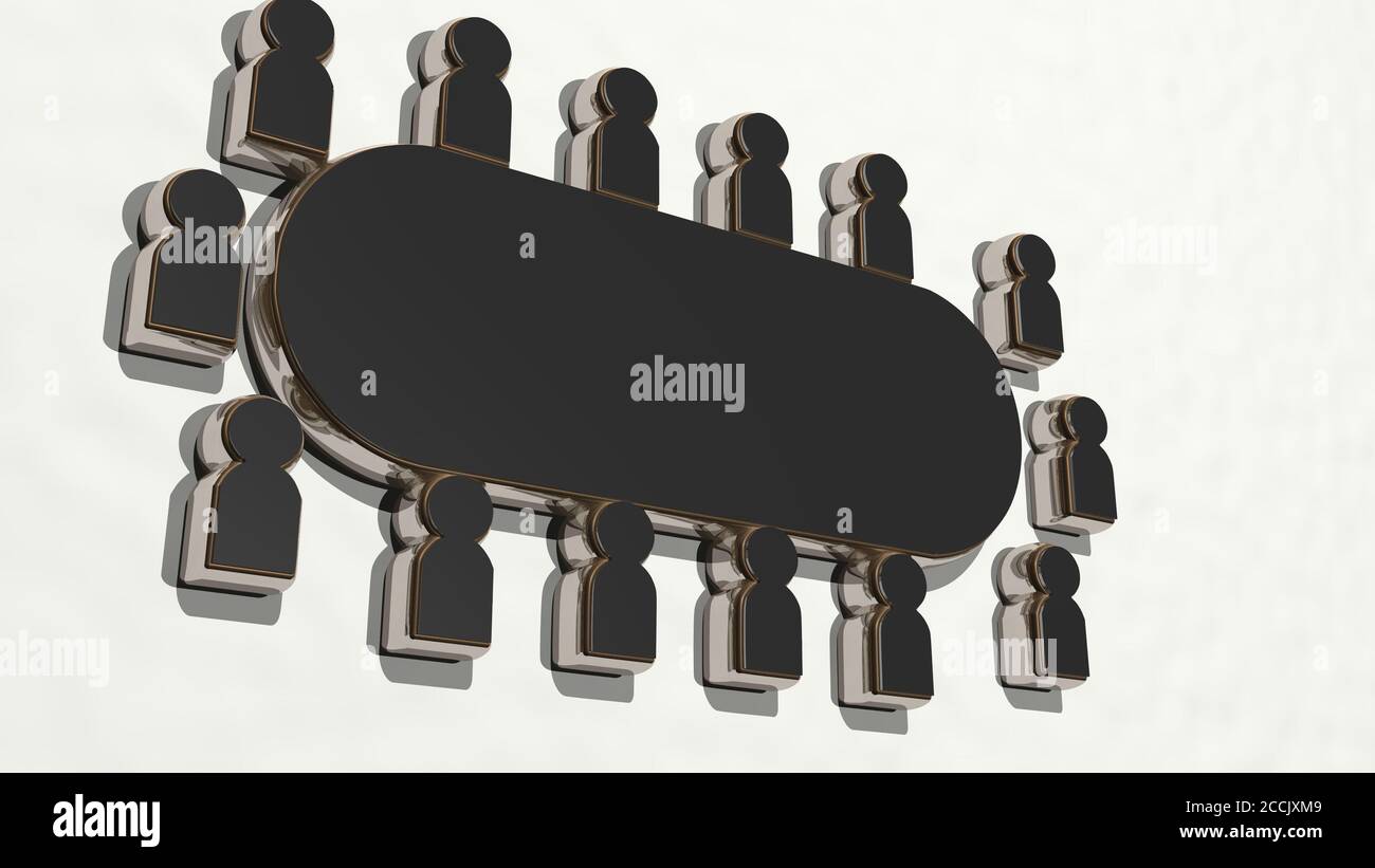 meeting 3D drawing icon, 3D illustration Stock Photo - Alamy