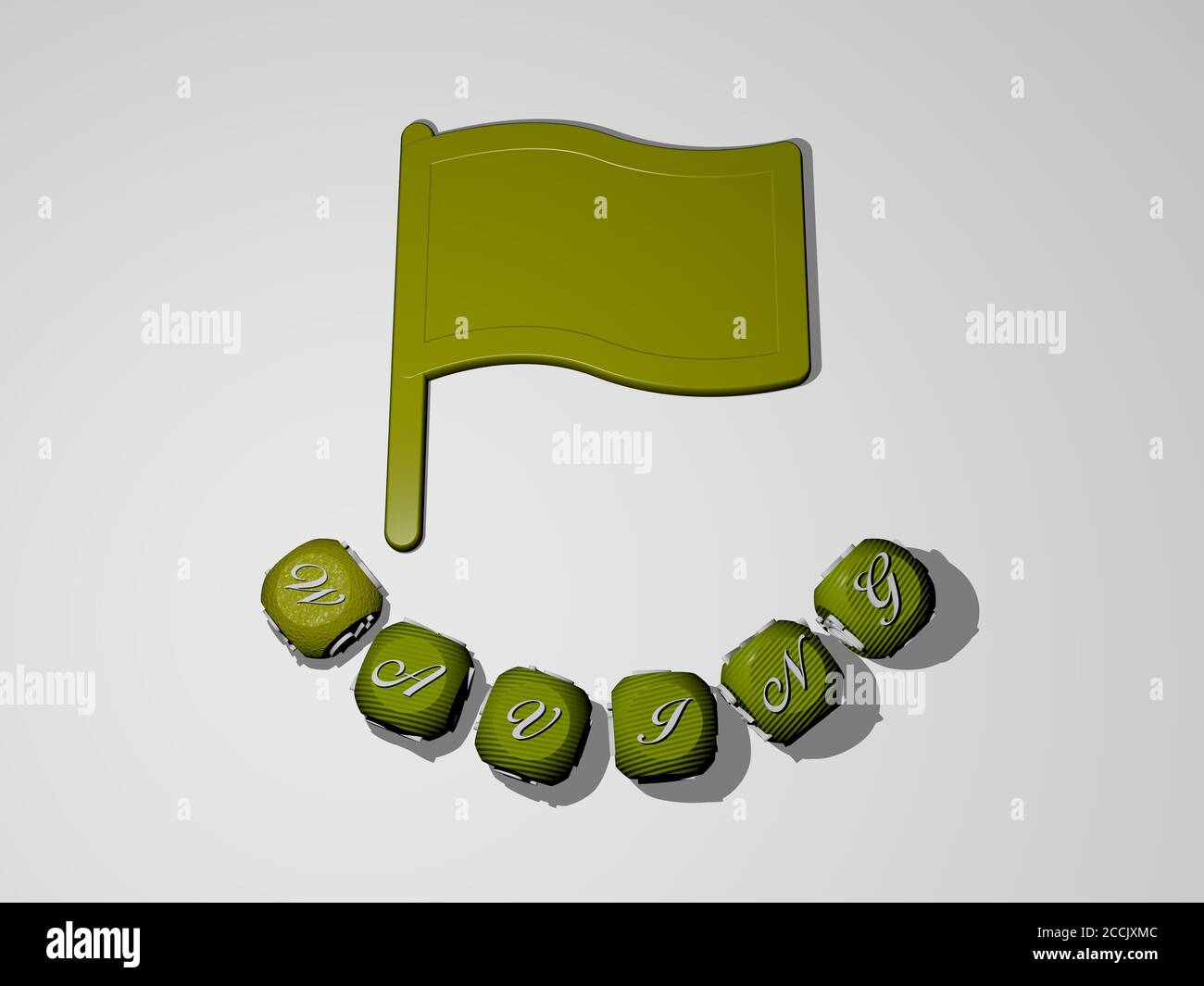 waving text around the 3D icon, 3D illustration Stock Photo - Alamy