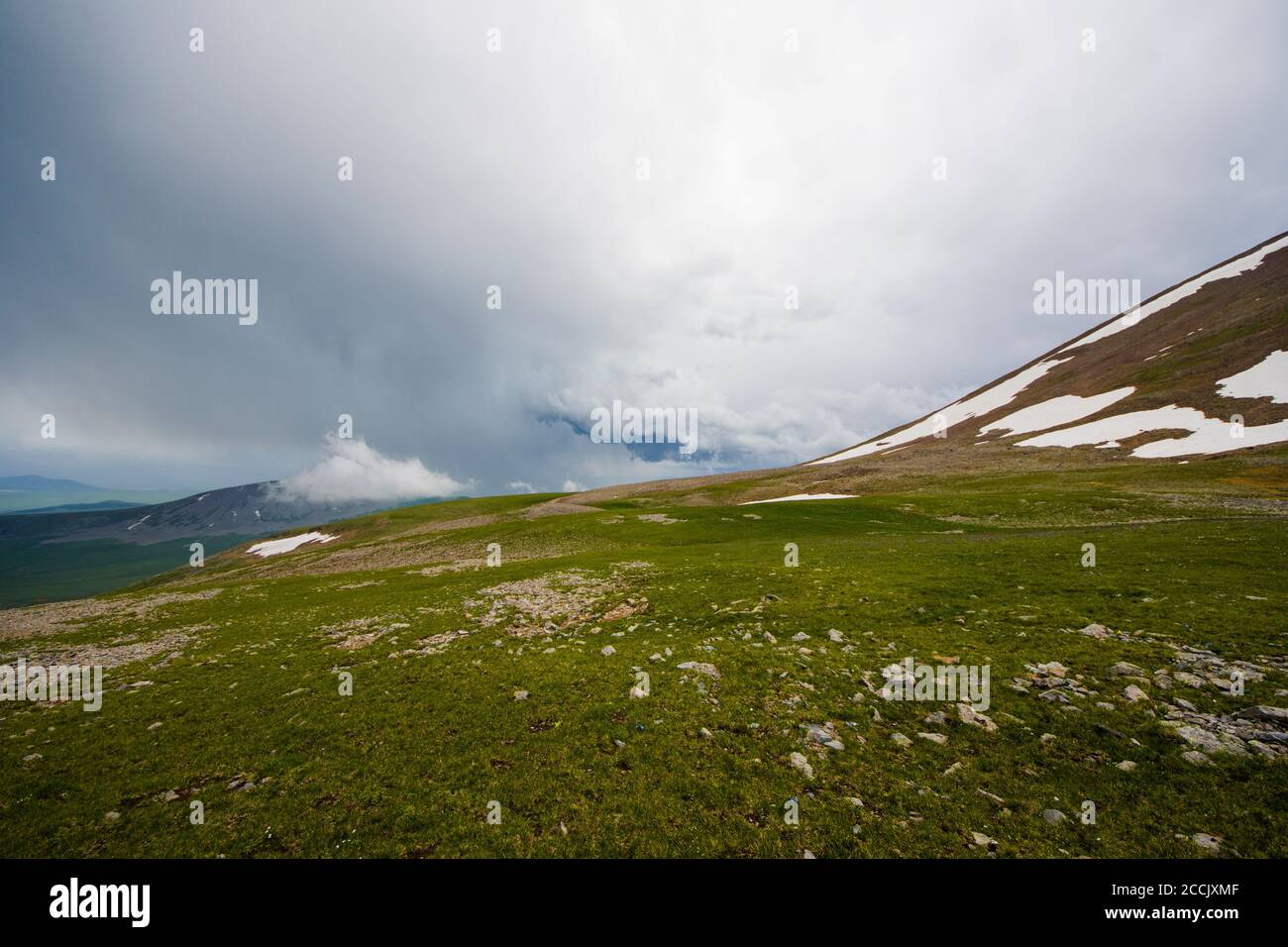 Mountain landscape and view of mountain range in Javakheti, Georgia ...