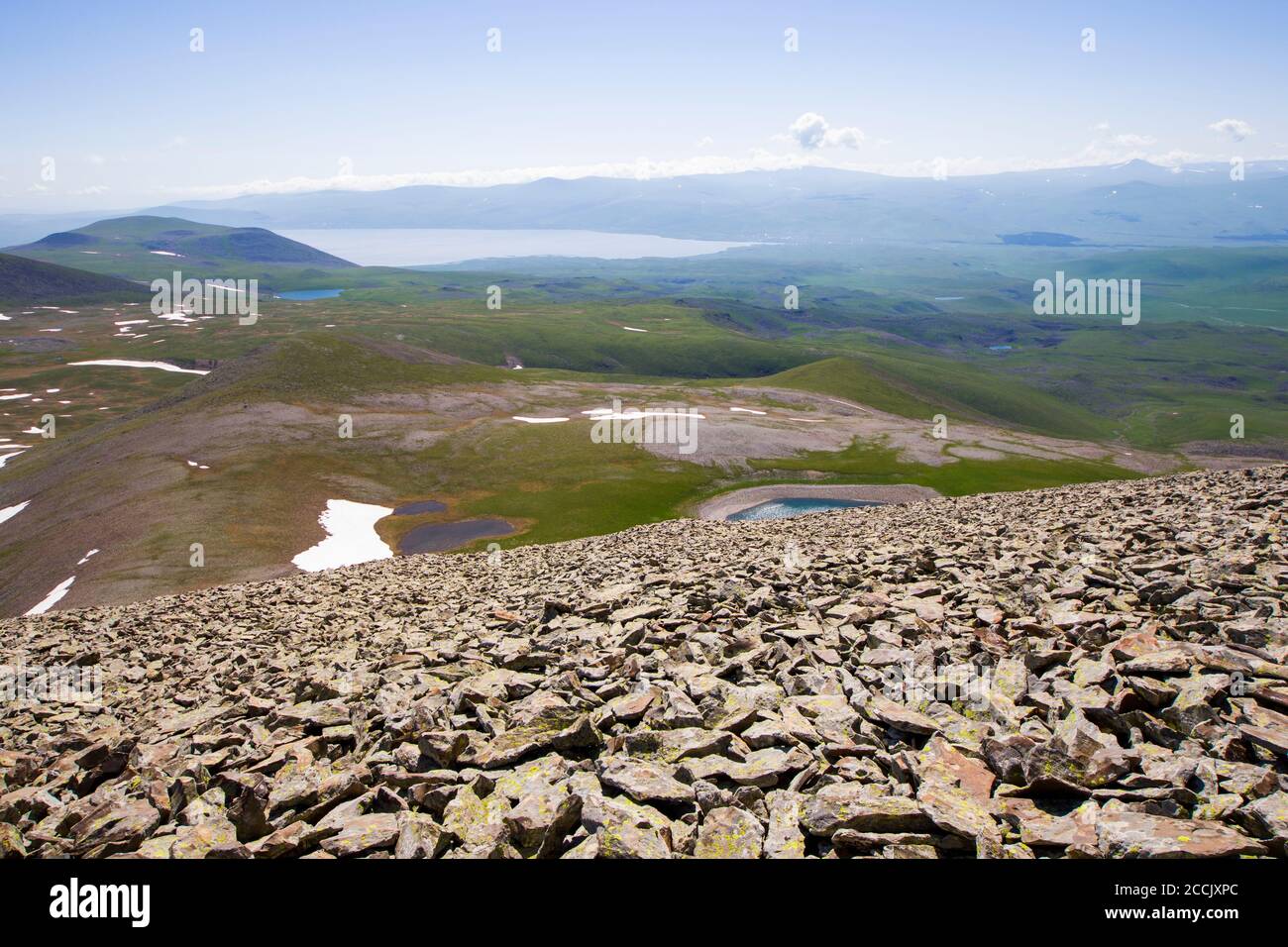 Mountain landscape and view of mountain range in Javakheti, Georgia ...