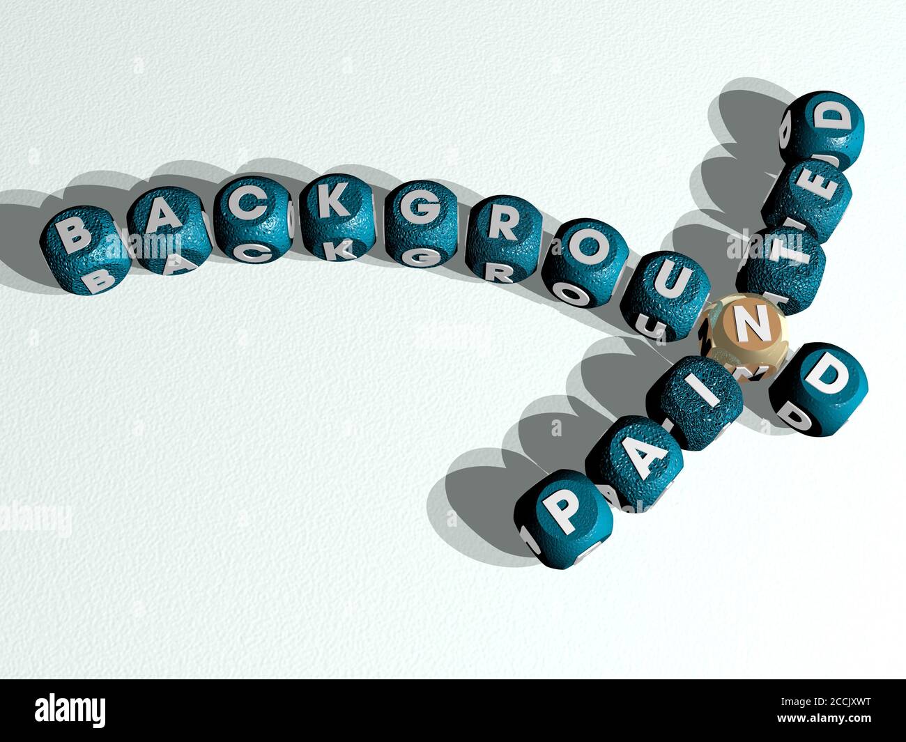 painted background crossword of curved text made of individual letters ...