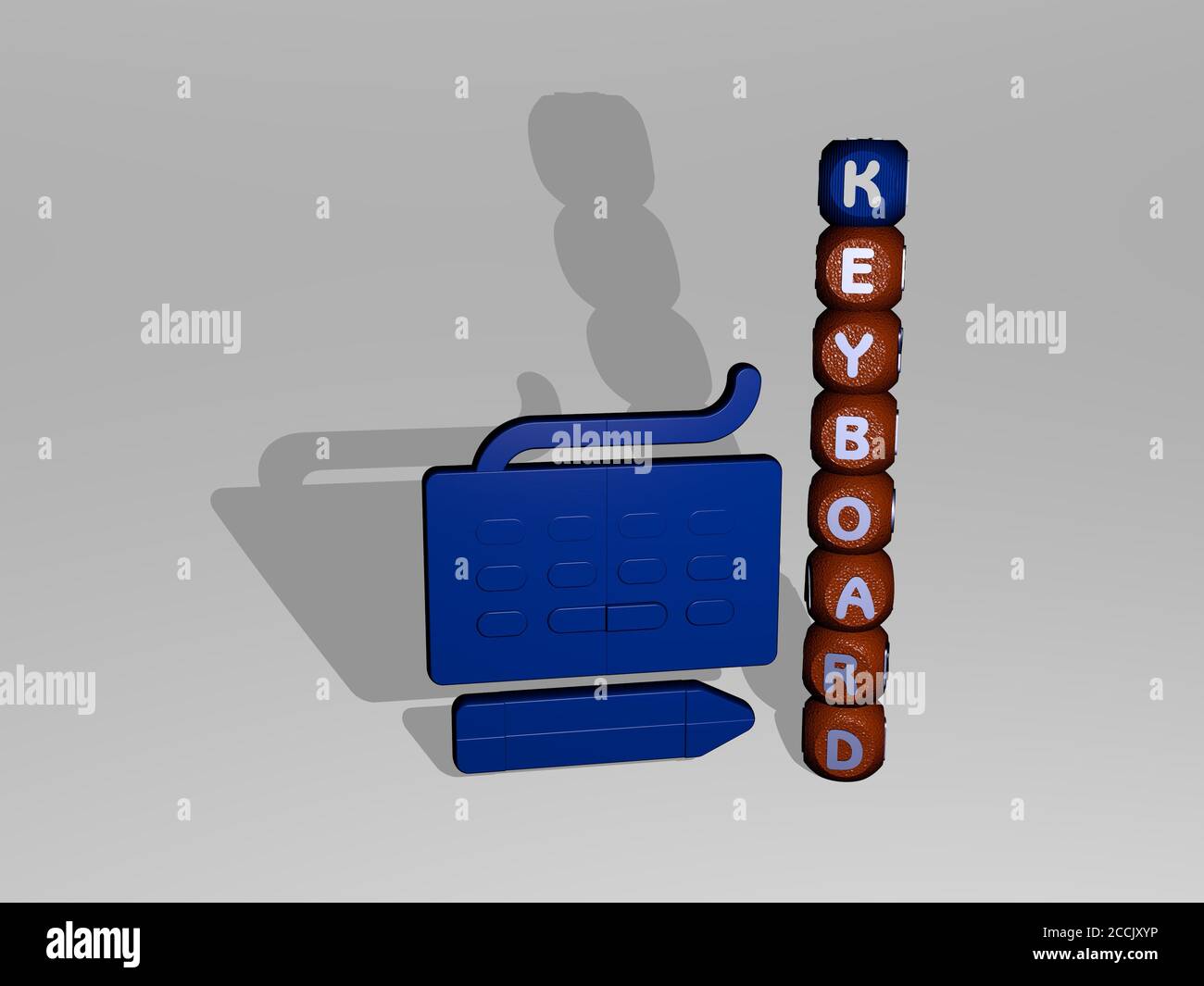 keyboard text beside the 3D icon, 3D illustration Stock Photo - Alamy