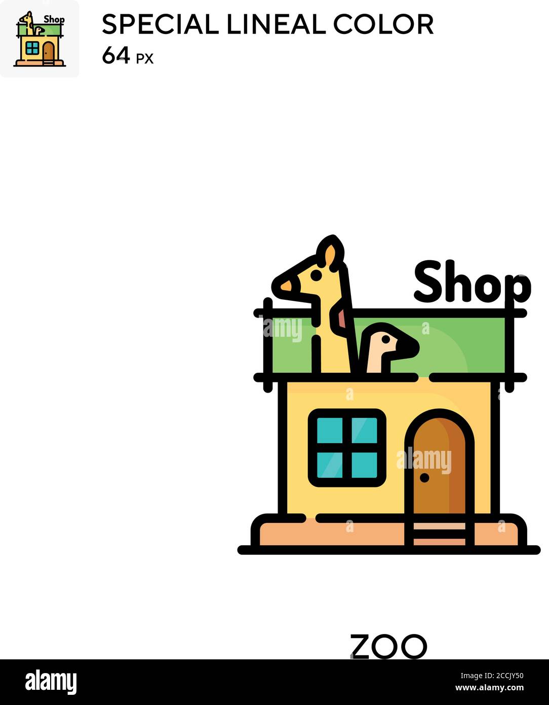 Zoo Special lineal color icon. Illustration symbol design template for ...
