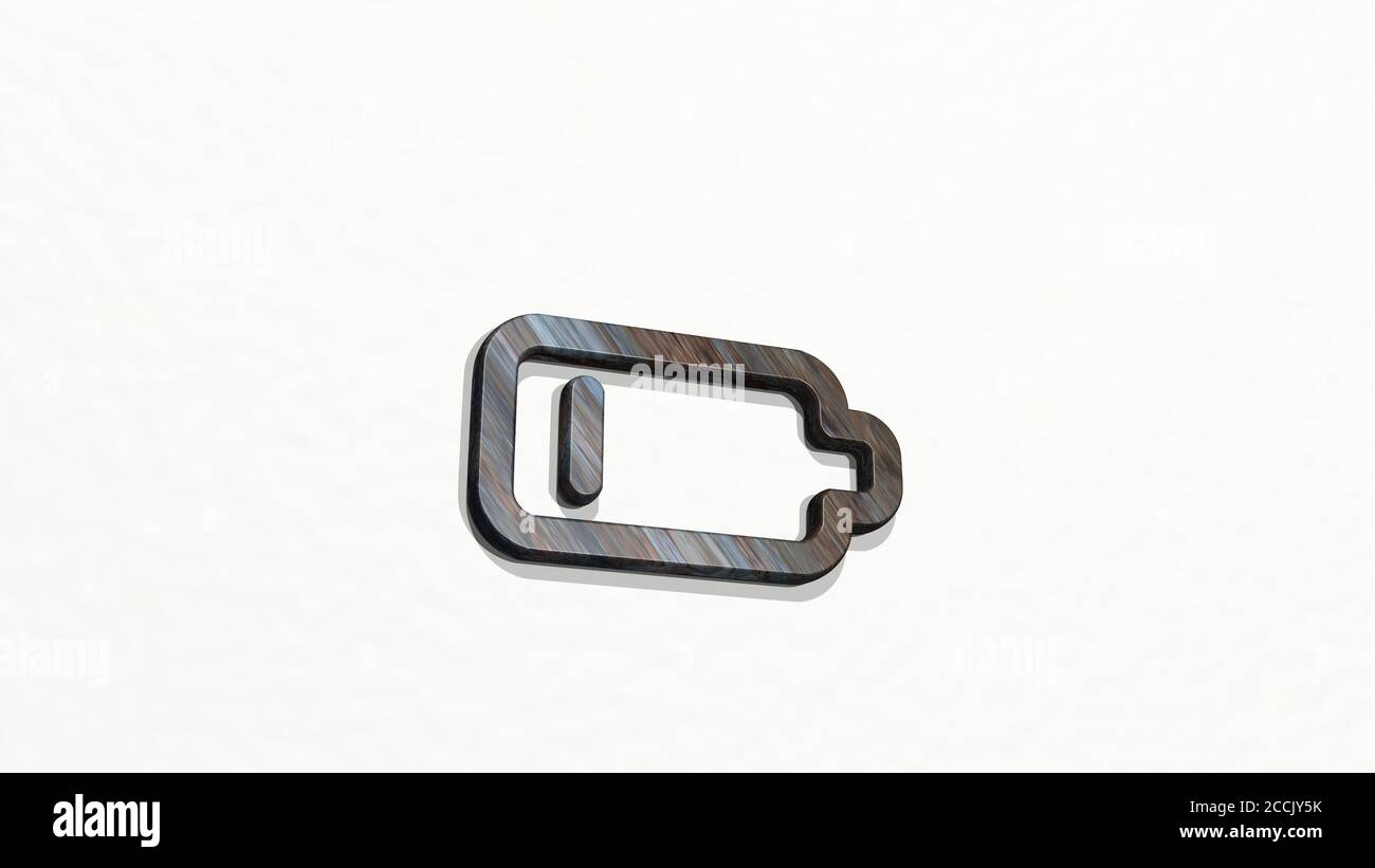 CHARGING BATTERY LOW 3D icon on the wall, 3D illustration Stock Photo ...