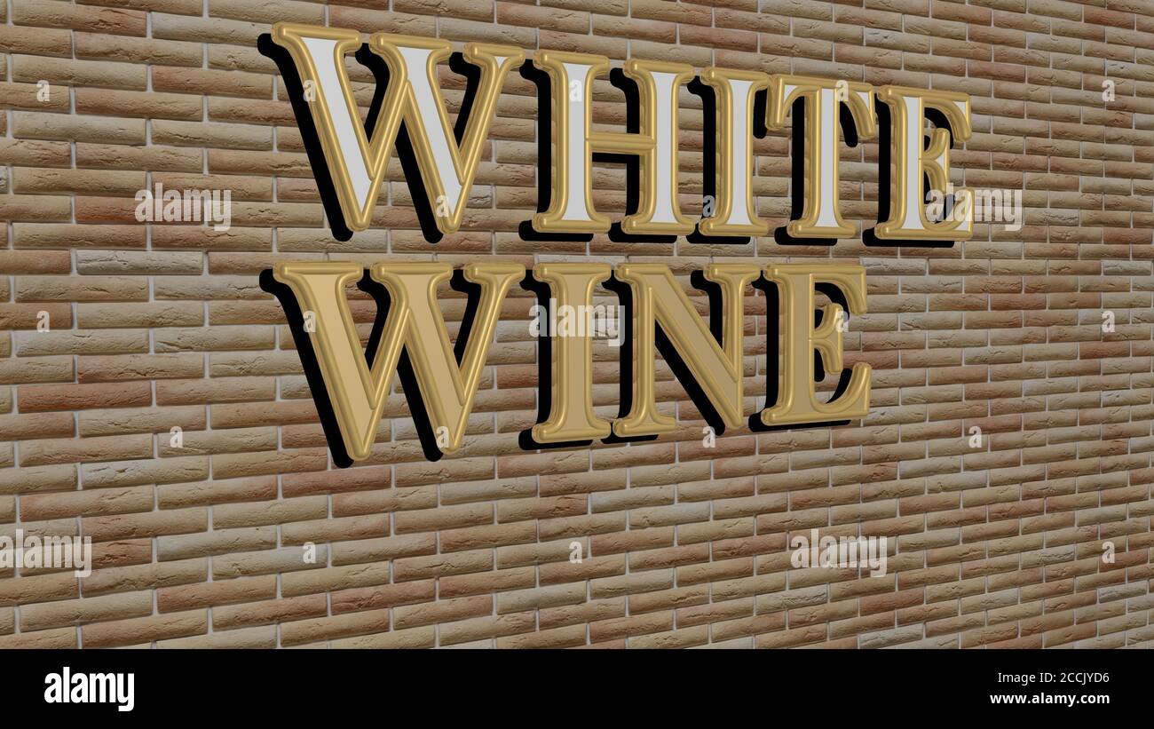 WHITE WINE text on textured wall, 3D illustration Stock Photo - Alamy