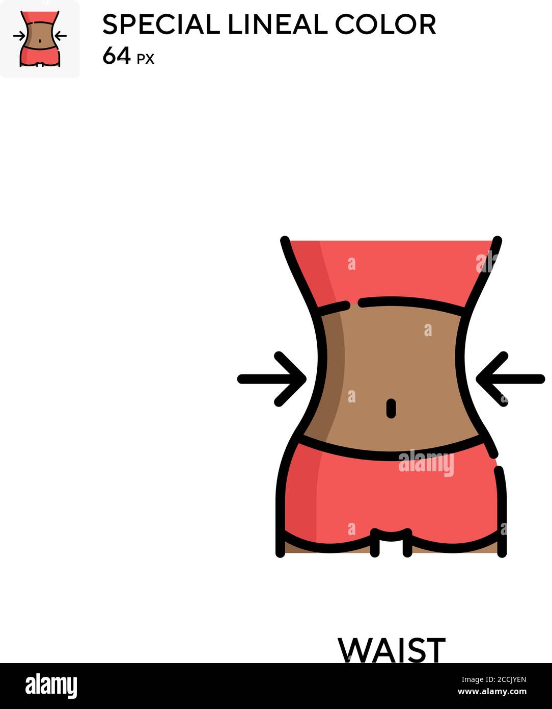 Waist Special lineal color icon. Illustration symbol design template ...