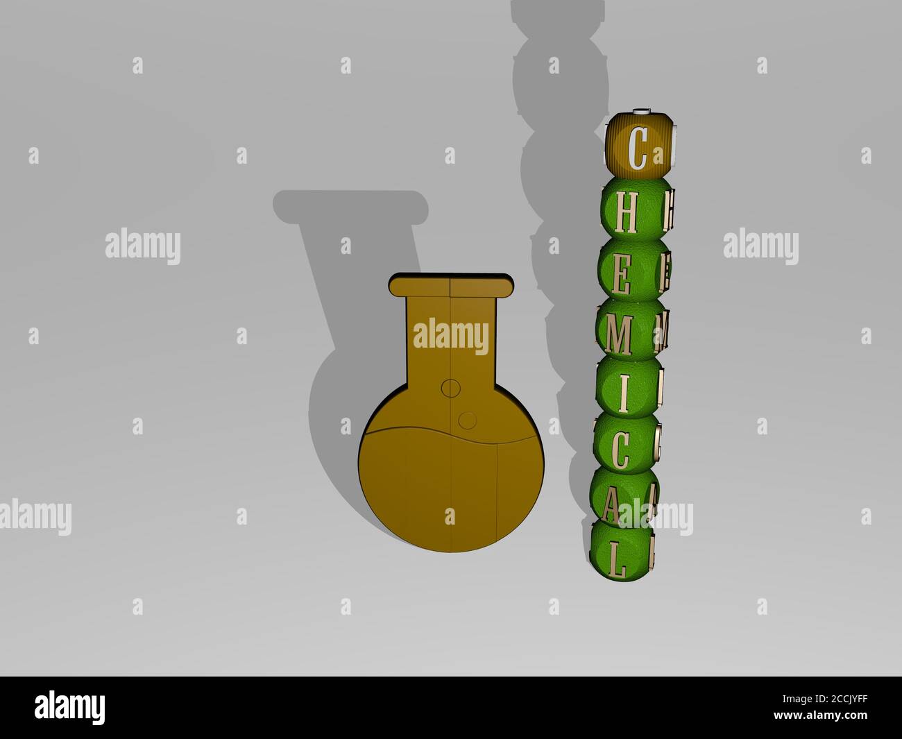 CHEMICAL text beside the 3D icon, 3D illustration Stock Photo - Alamy