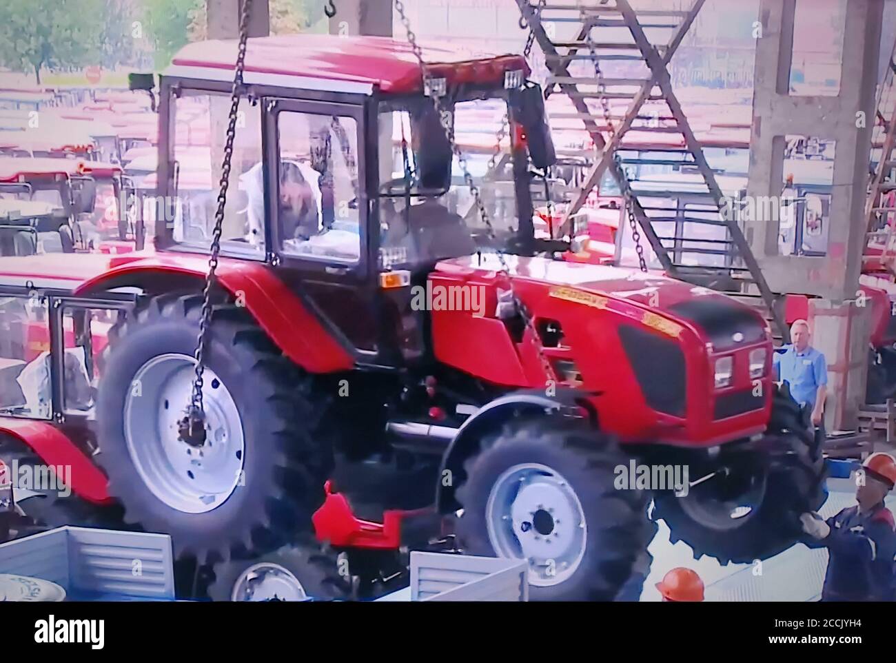 Belarus, economy. Enterprises of Belarus.Tractor production. Photo from ...