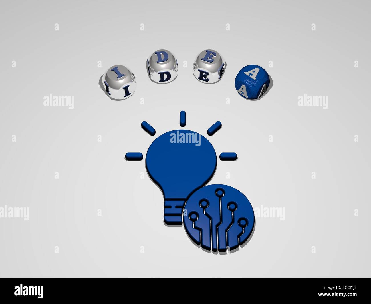 idea circular text of separate letters around the 3D icon, 3D ...