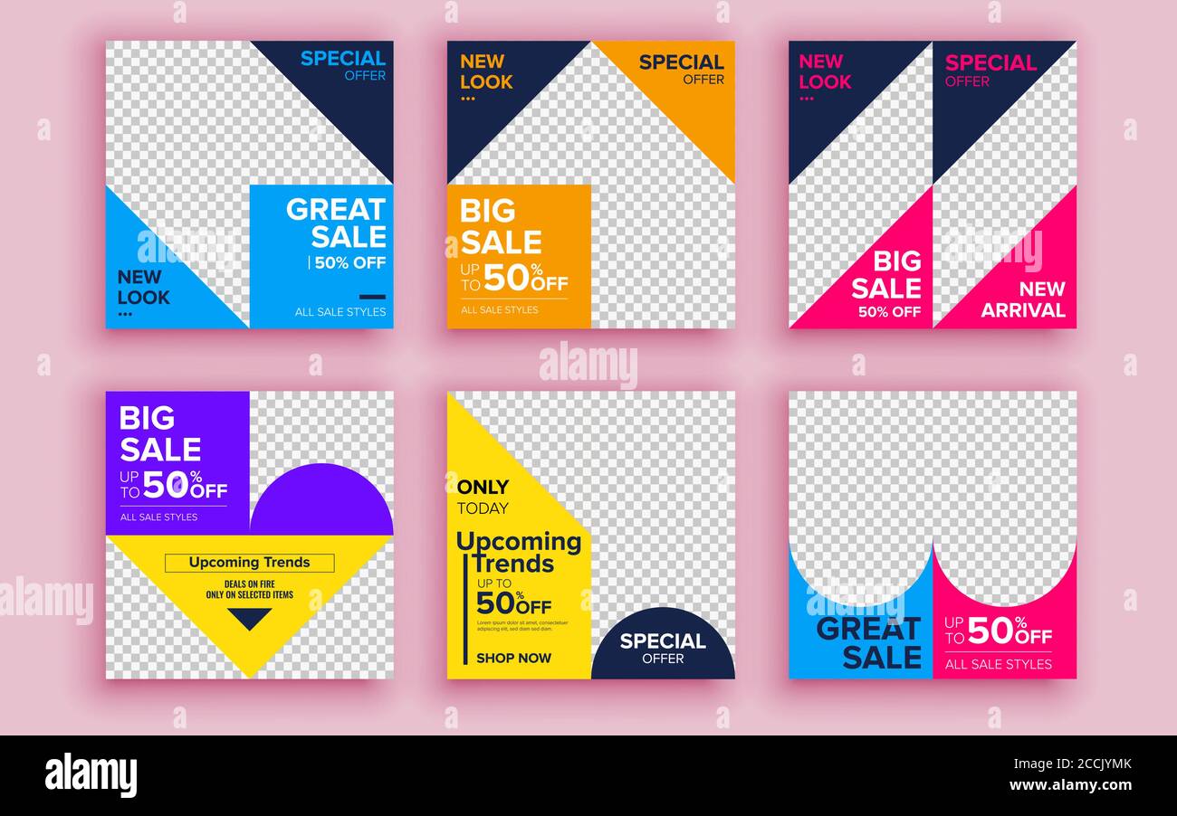 Set of sale banner template design. Vector illustration Stock Vector ...