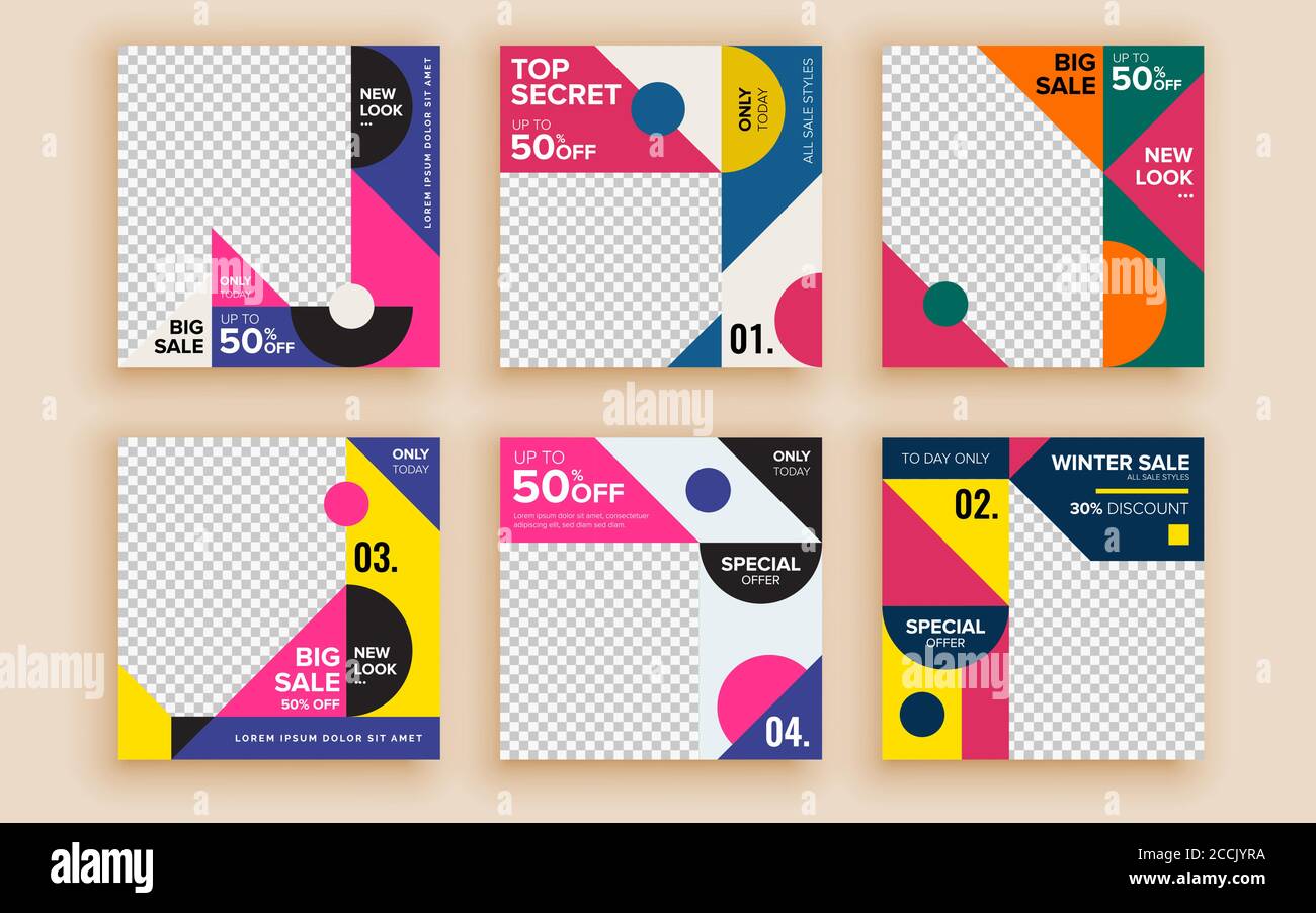 Set of sale banner template design. Vector illustration Stock Vector ...