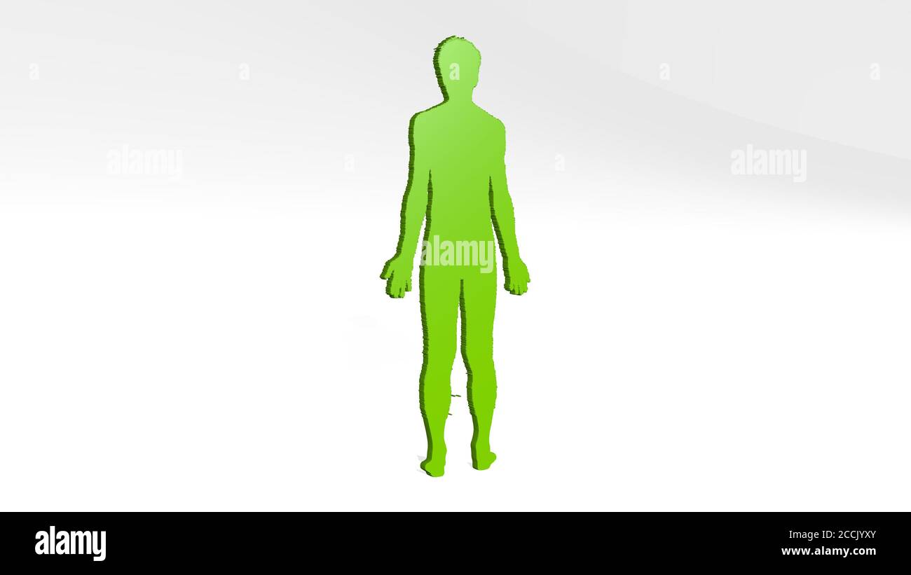 MAN 3D drawing icon on white floor, 3D illustration Stock Photo - Alamy
