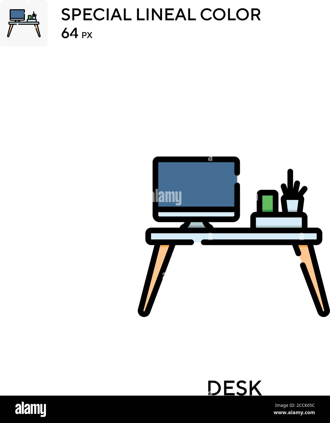 Desk Special lineal color icon. Illustration symbol design template for ...