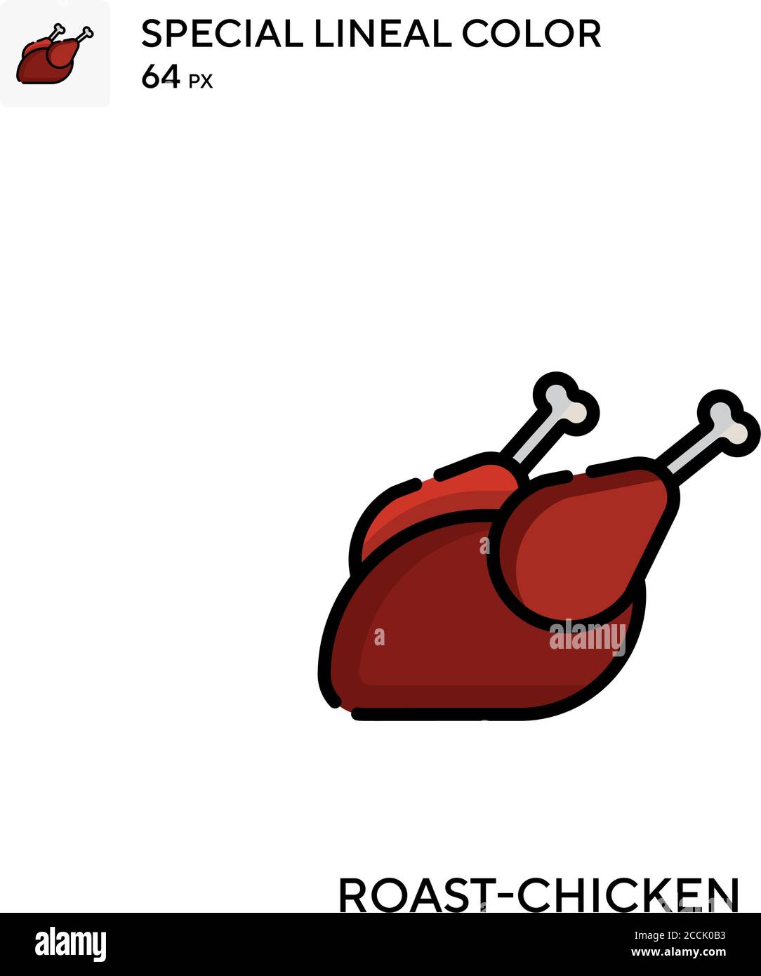 Roast-chicken Special lineal color icon. Illustration symbol design ...