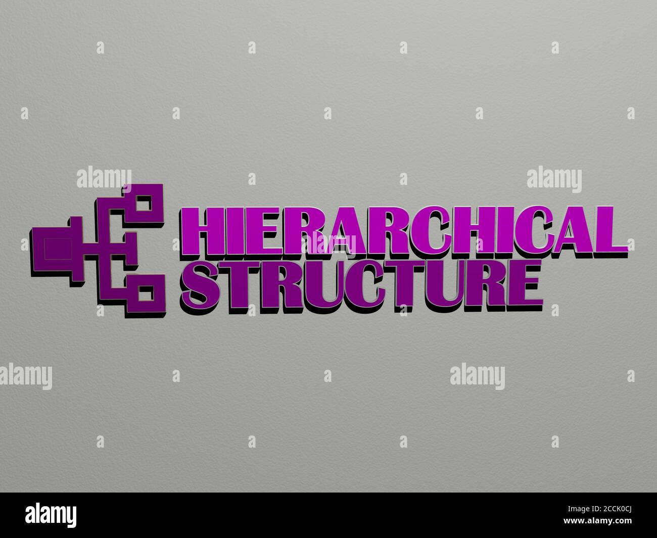 HIERARCHICAL STRUCTURE icon and text on the wall, 3D illustration Stock ...