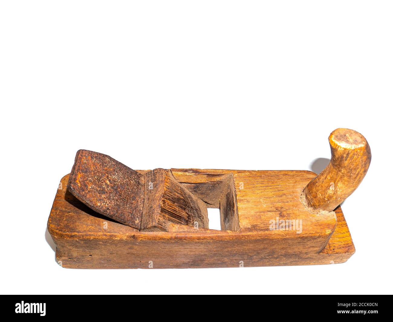 Carpentry tool wooden plane on a white background Stock Photo - Alamy