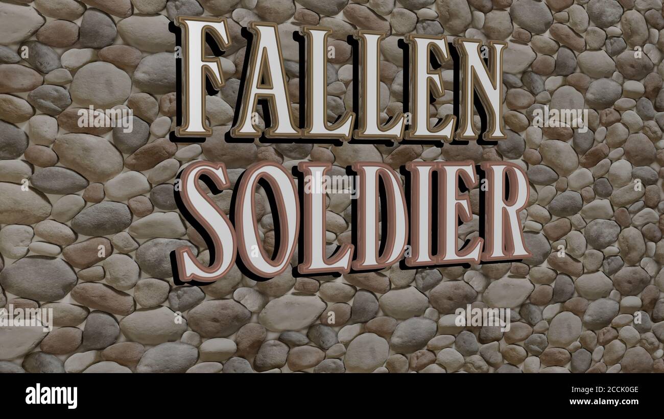 fallen soldier text on textured wall, 3D illustration Stock Photo - Alamy