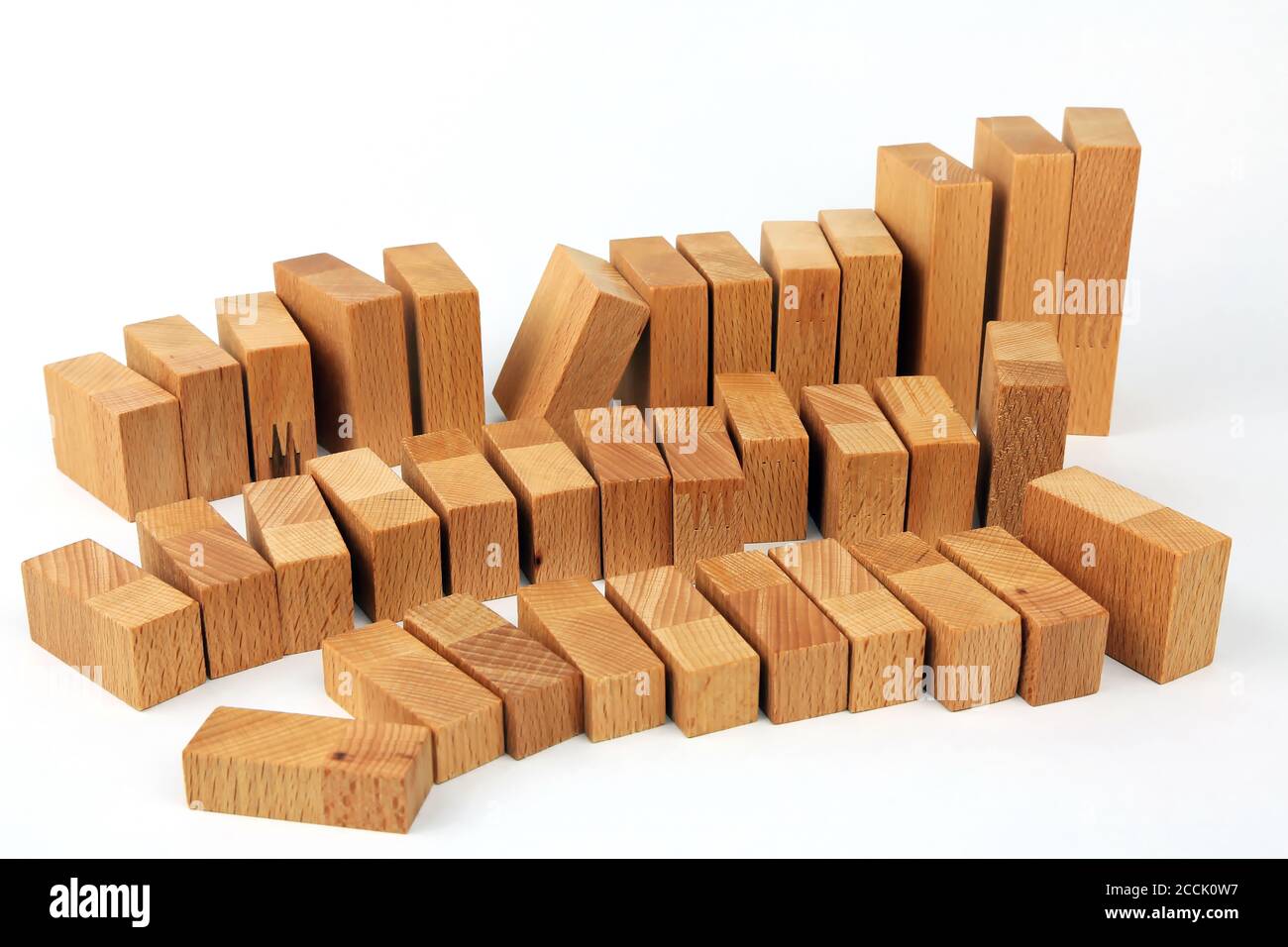 ascending diagram with wooden blocks Stock Photo - Alamy