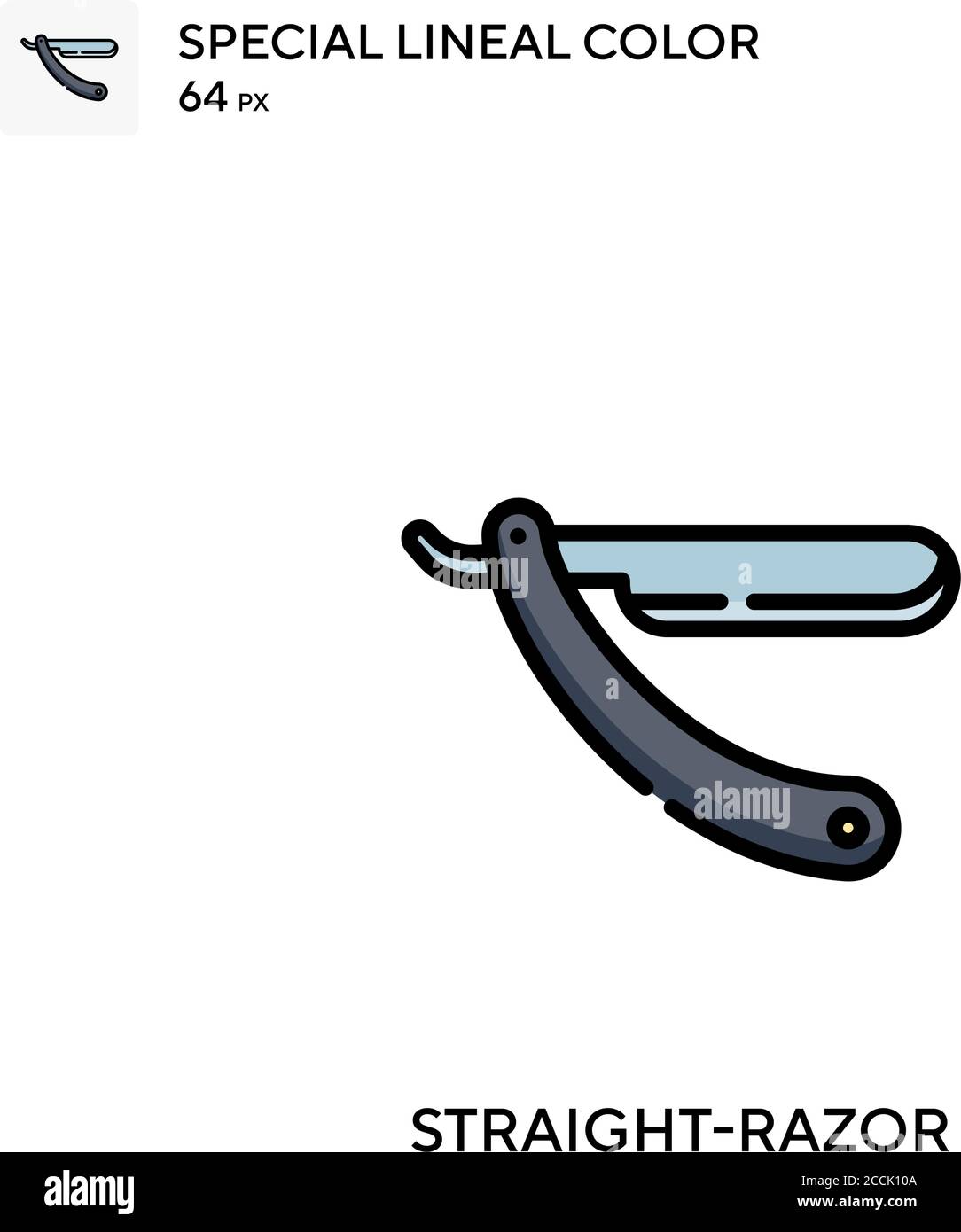 Straight-razor Special lineal color icon. Illustration symbol design ...