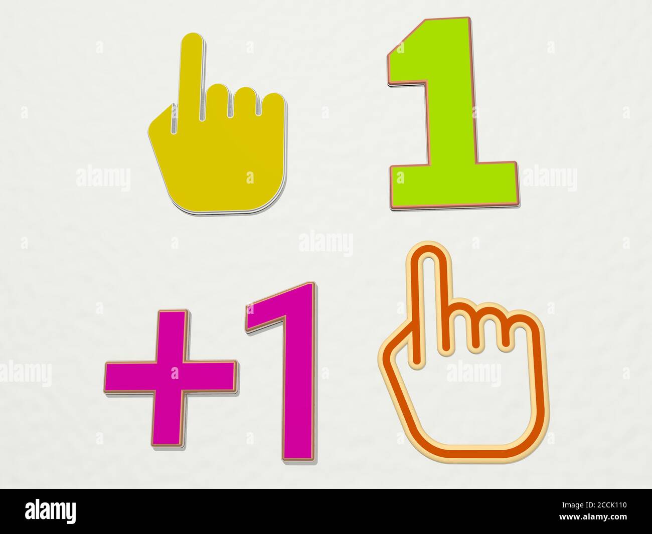ONE 4 icons set, 3D illustration Stock Photo - Alamy