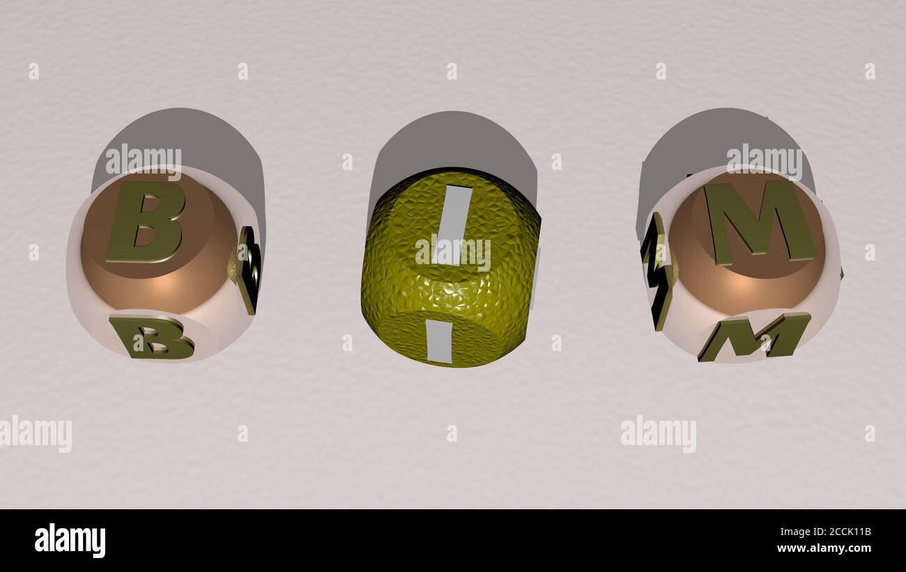 BIM text by cubic dice letters, 3D illustration Stock Photo - Alamy