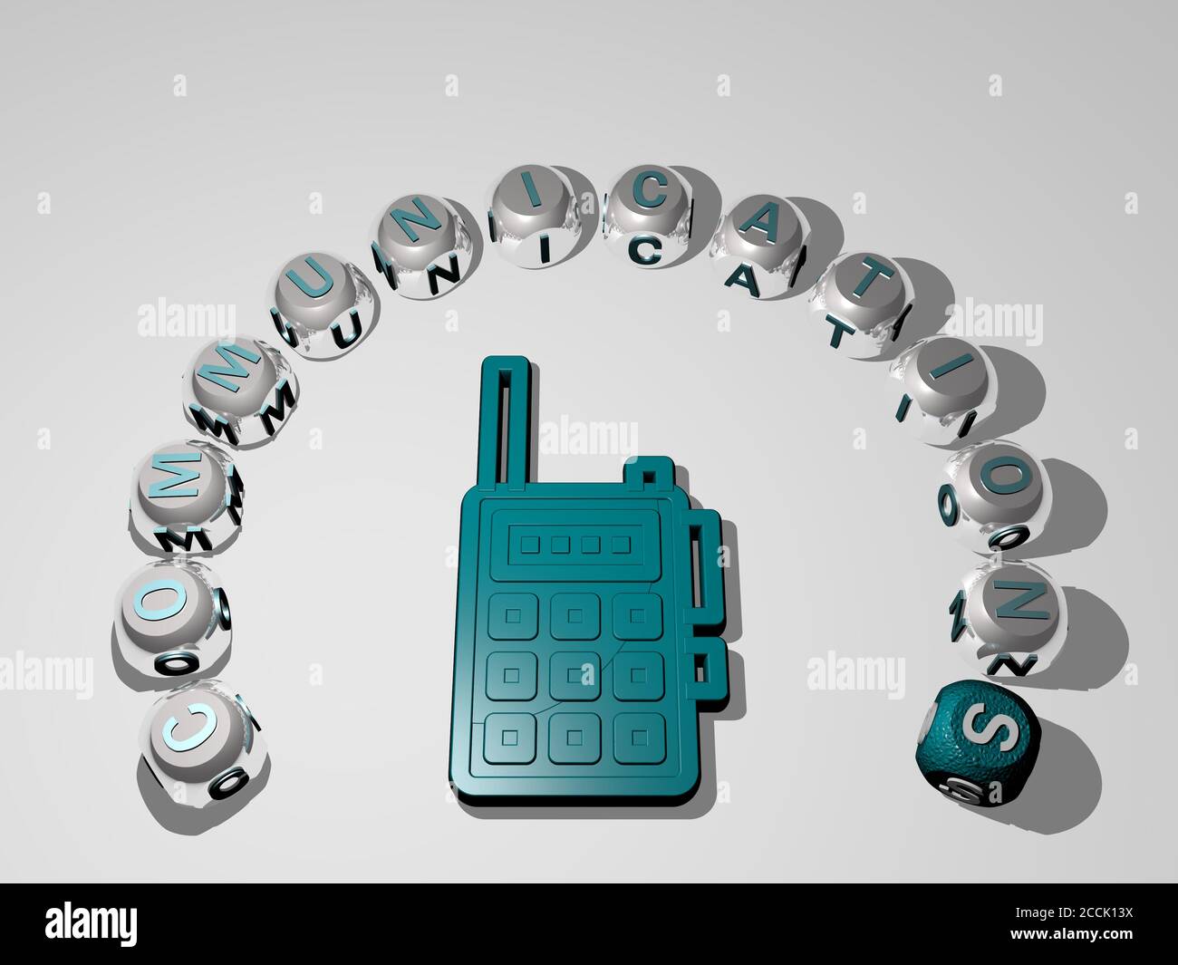 communications 3D icon surrounded by the text of cubic letters, 3D ...