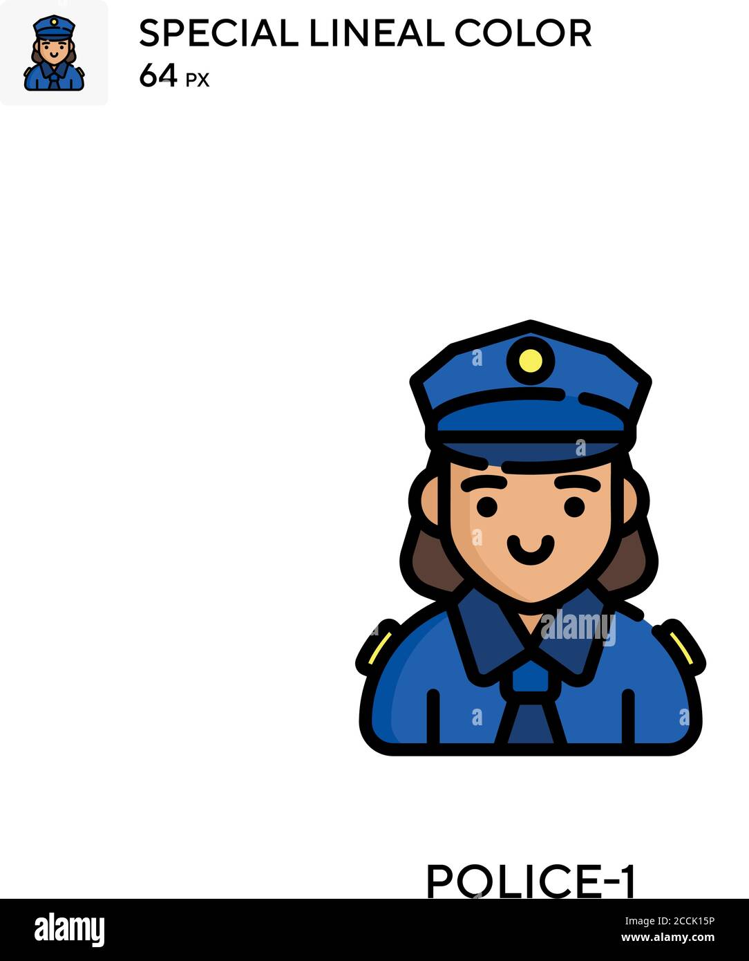 Police-1 Special lineal color icon. Illustration symbol design template ...