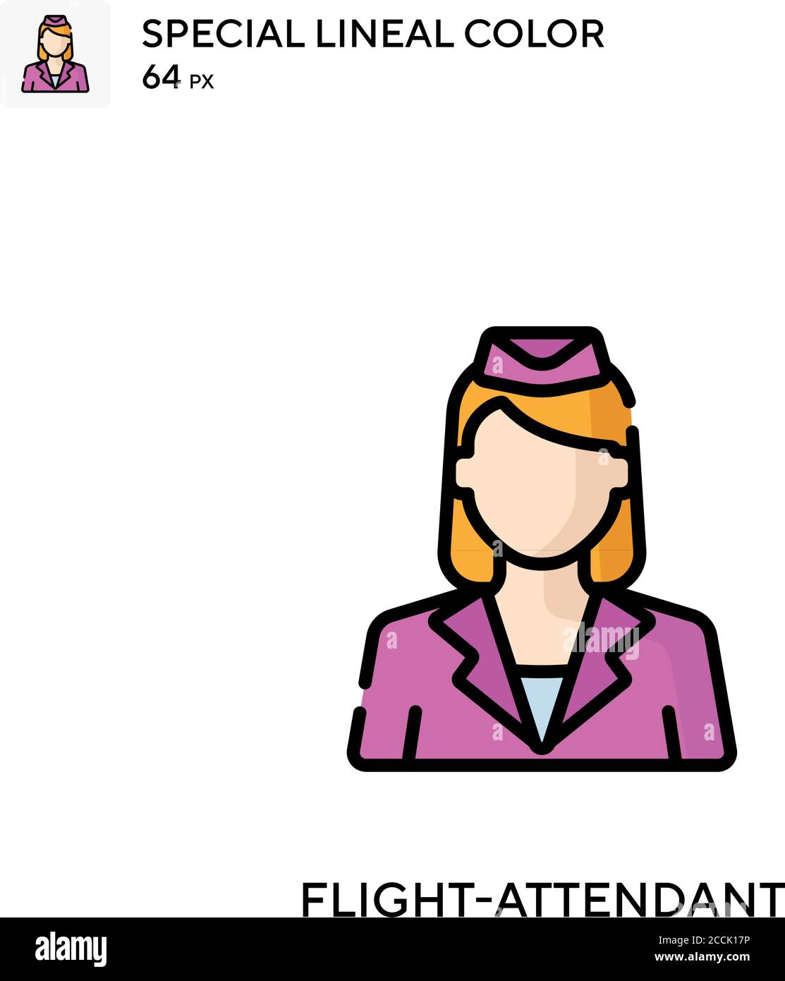 Flight-attendant Special lineal color icon. Illustration symbol design ...