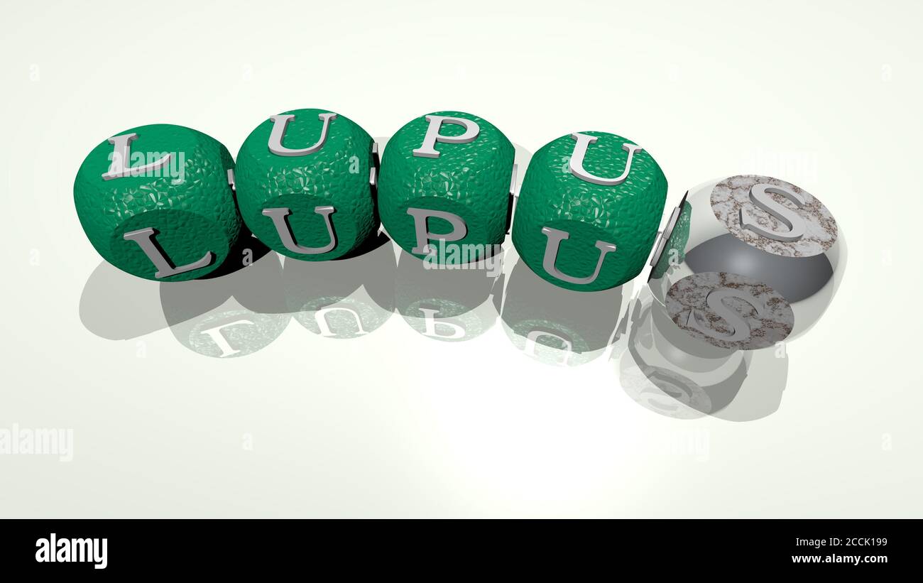 combination of LUPUS built by cubic letters from the top perspective ...