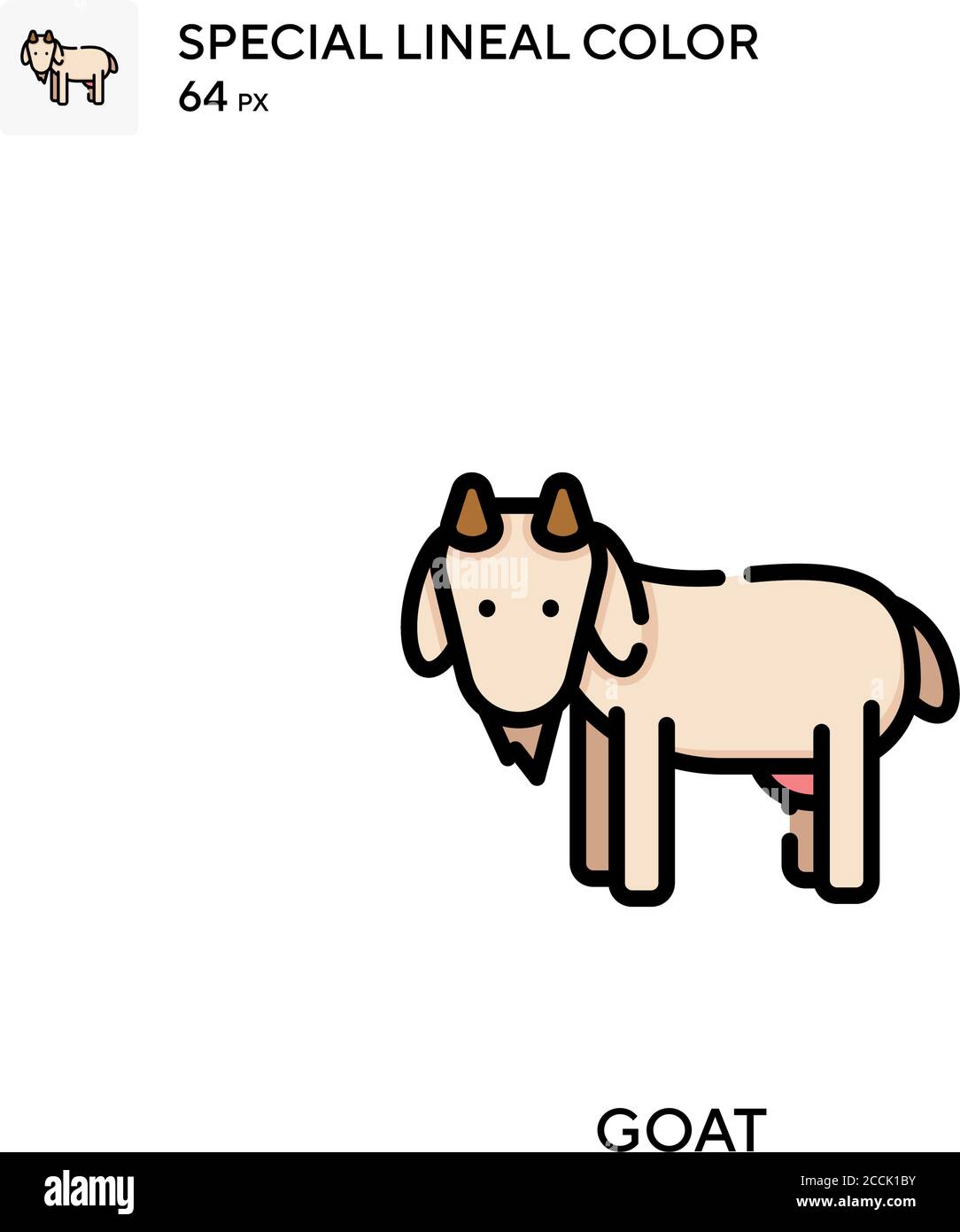 Goat Special lineal color icon. Illustration symbol design template for ...