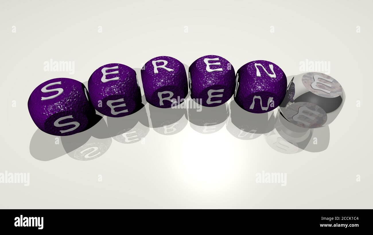 combination of serene built by cubic letters from the top perspective ...