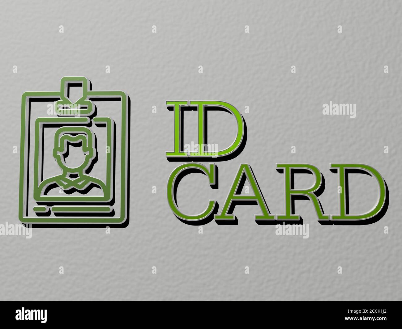 id card icon and text on the wall, 3D illustration Stock Photo - Alamy