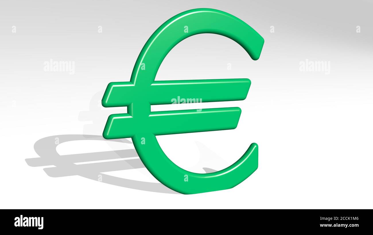 EURO SIGN 3D icon casting shadow, 3D illustration Stock Photo - Alamy
