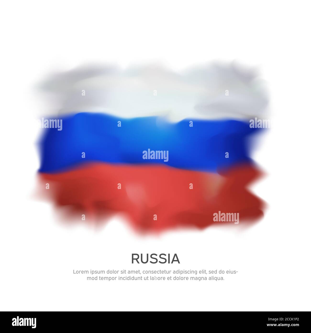 Abstract flag of russia on blue sky background for creative celebration ...